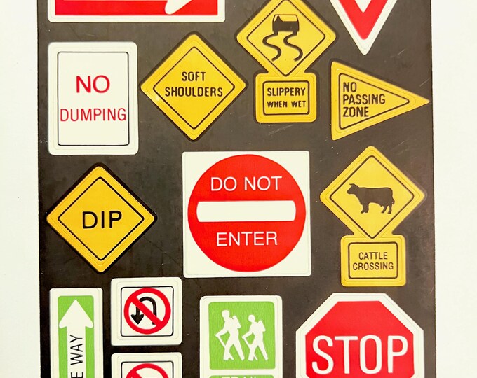 Vintage 1990s Street Road Signs Sticker Sheet, Hallmark - Etsy