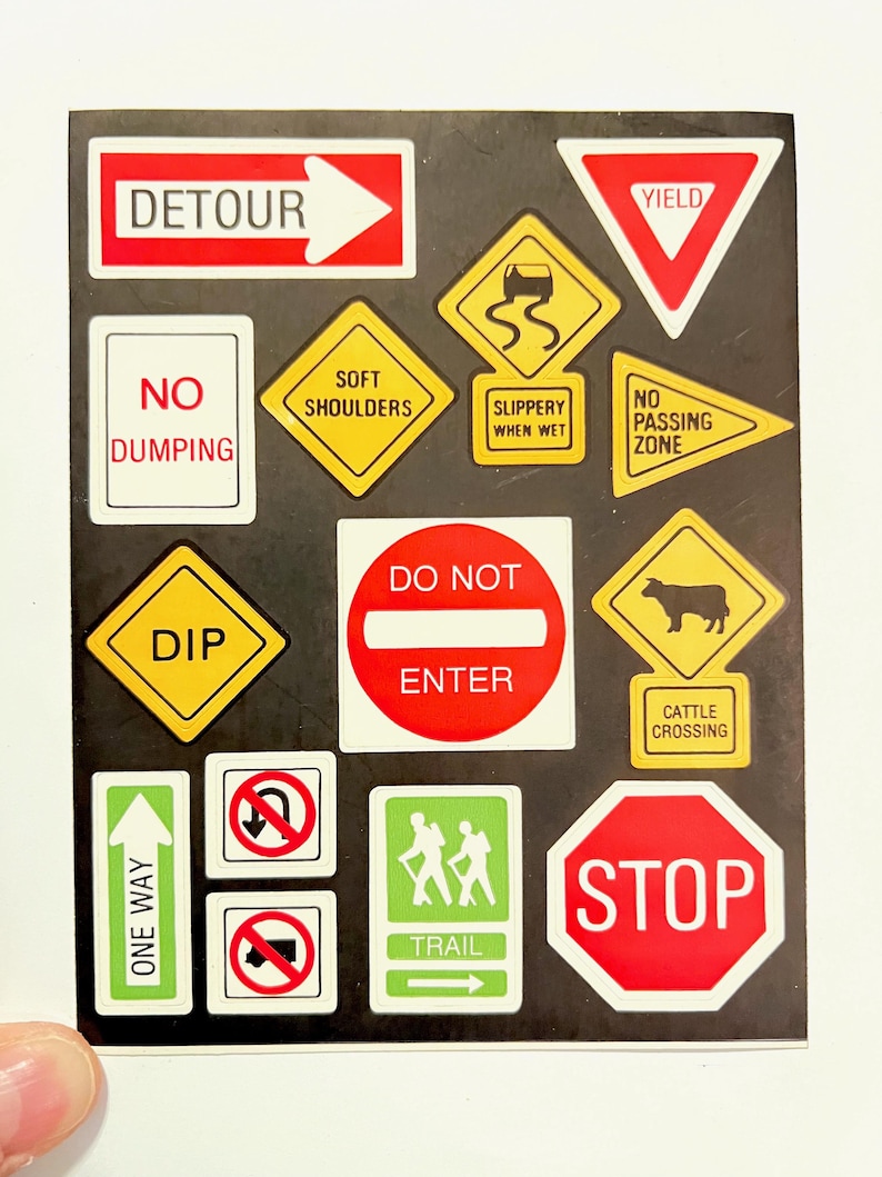 Vintage 1990s Street Road Signs Sticker Sheet, Hallmark - Etsy