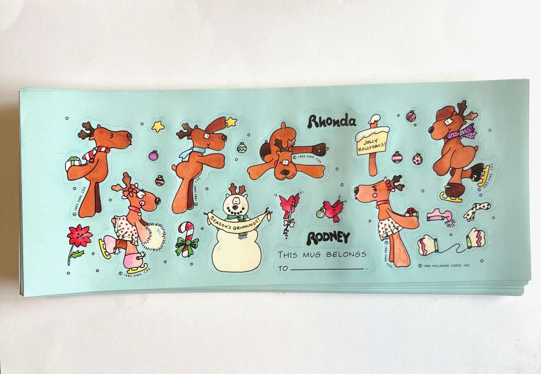 Vintage 1985 Rhonda Cartoon Sticker Sheet, Hallmark, Feat. Rodney ...