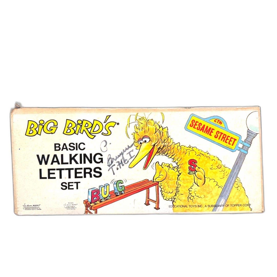 Vintage 1972 Big Bird's Basic Walking Letters Set With Extra Letters ...