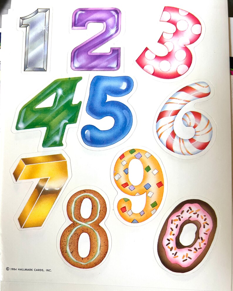 Vintage 1980s Number Sticker Sheets. Scroll Through and Take - Etsy