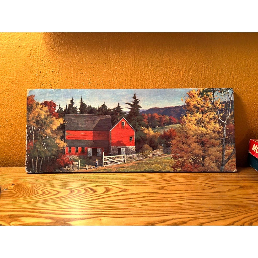 Vintage 1950s Art Lithograph: William Brightwell "goin Fishin", 20"x8 ...