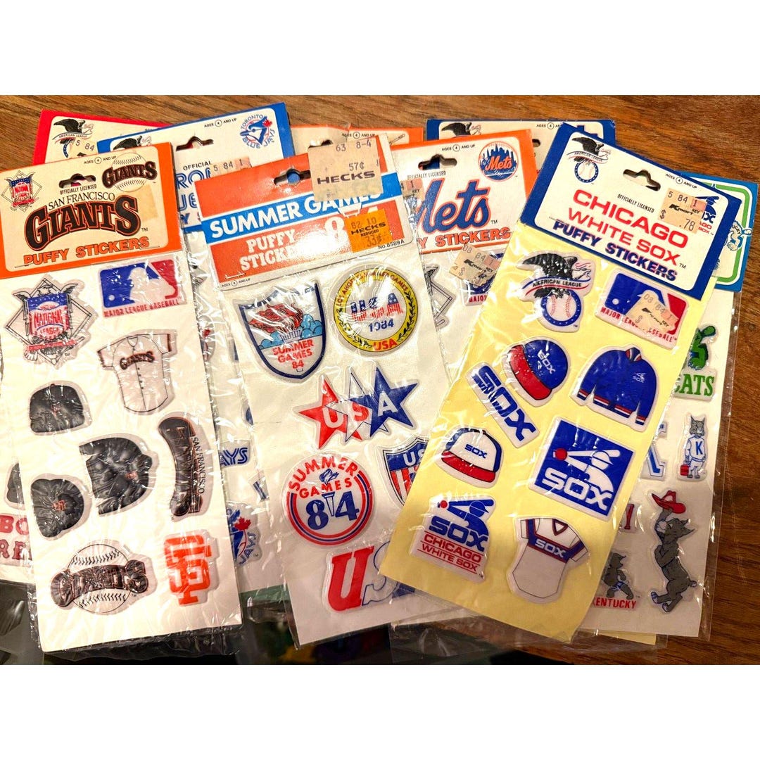 Vintage 1970s 1980s MLB Sports Puffy Sticker Pack; Your Choice ...