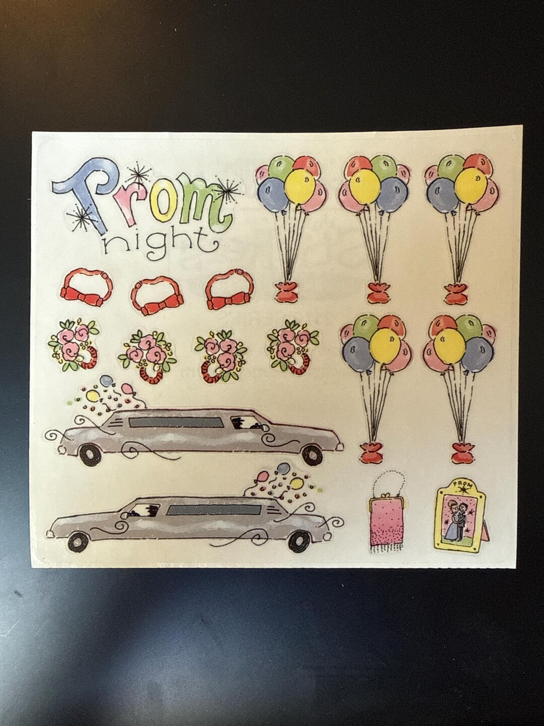 Vintage 1990s Prom Night Sticker Sheet - Etsy