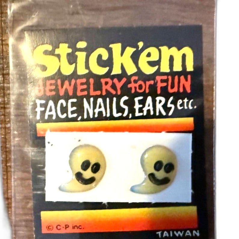 Vintage 1980s Halloween Stick-on Jewelry: Pumpkin & Ghost - Taiwan - Etsy