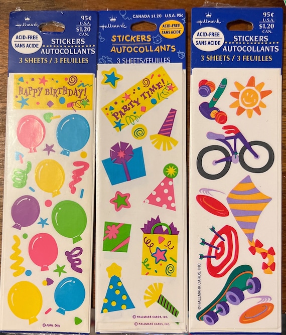 Vintage Hallmark Sticker Packs. 3 Sheets per Pack. Happy - Etsy