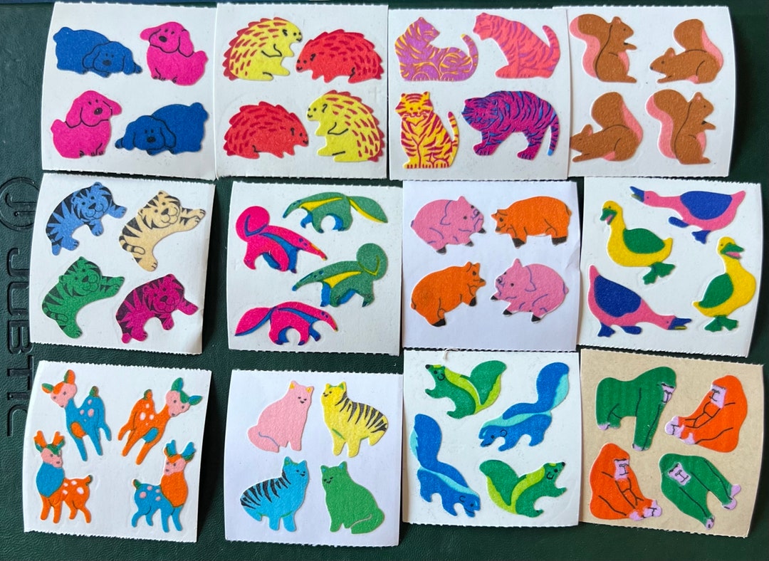 Vintage Fuzzy Animal Stickers Modules; Your Choice! - Etsy