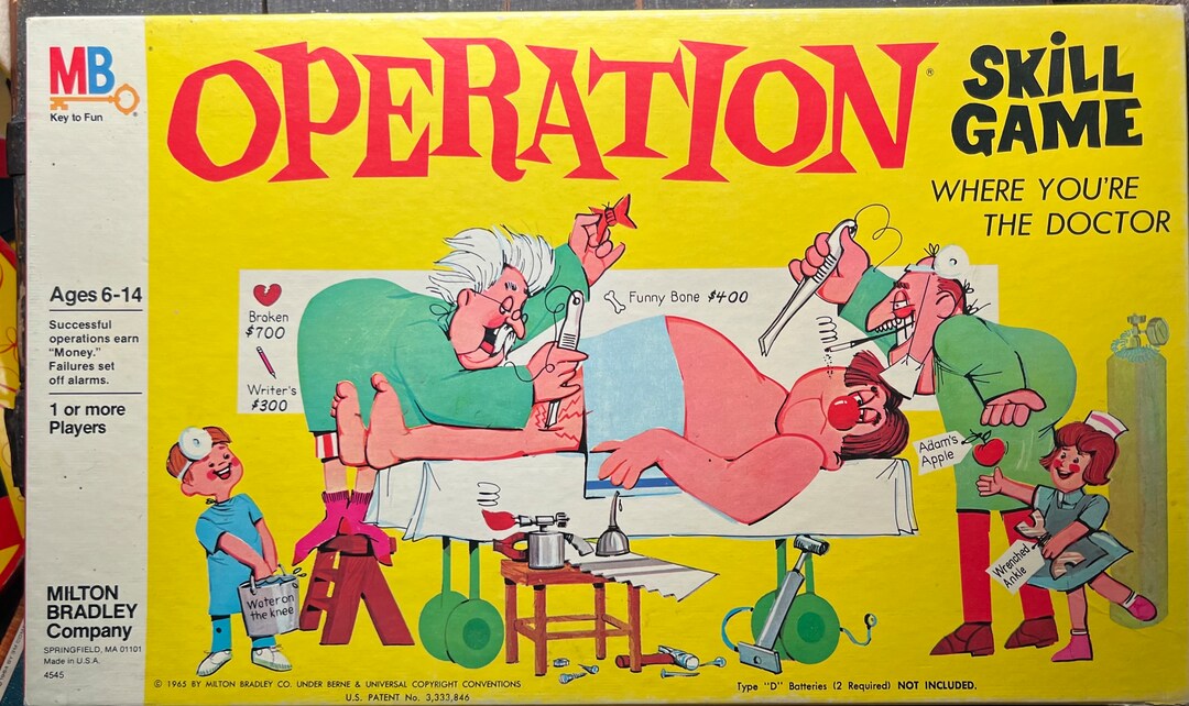 Vintage 1965 Operation Game, Skill Game Where Youre the Doctor, Milton ...