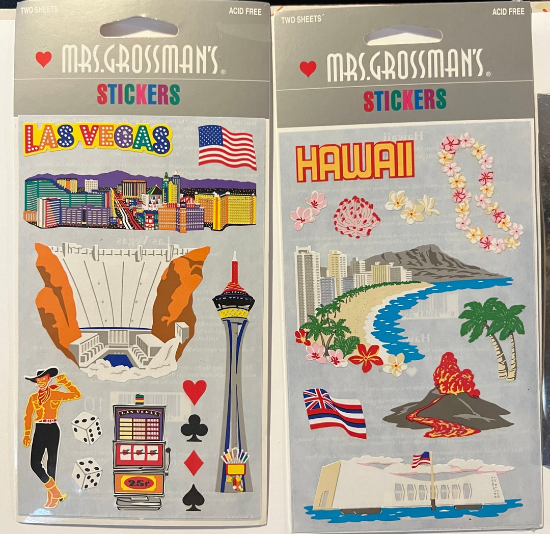 Vintage Mrs. Grossmans State City Sticker Packs. Hawaii or Las Vegas - Etsy