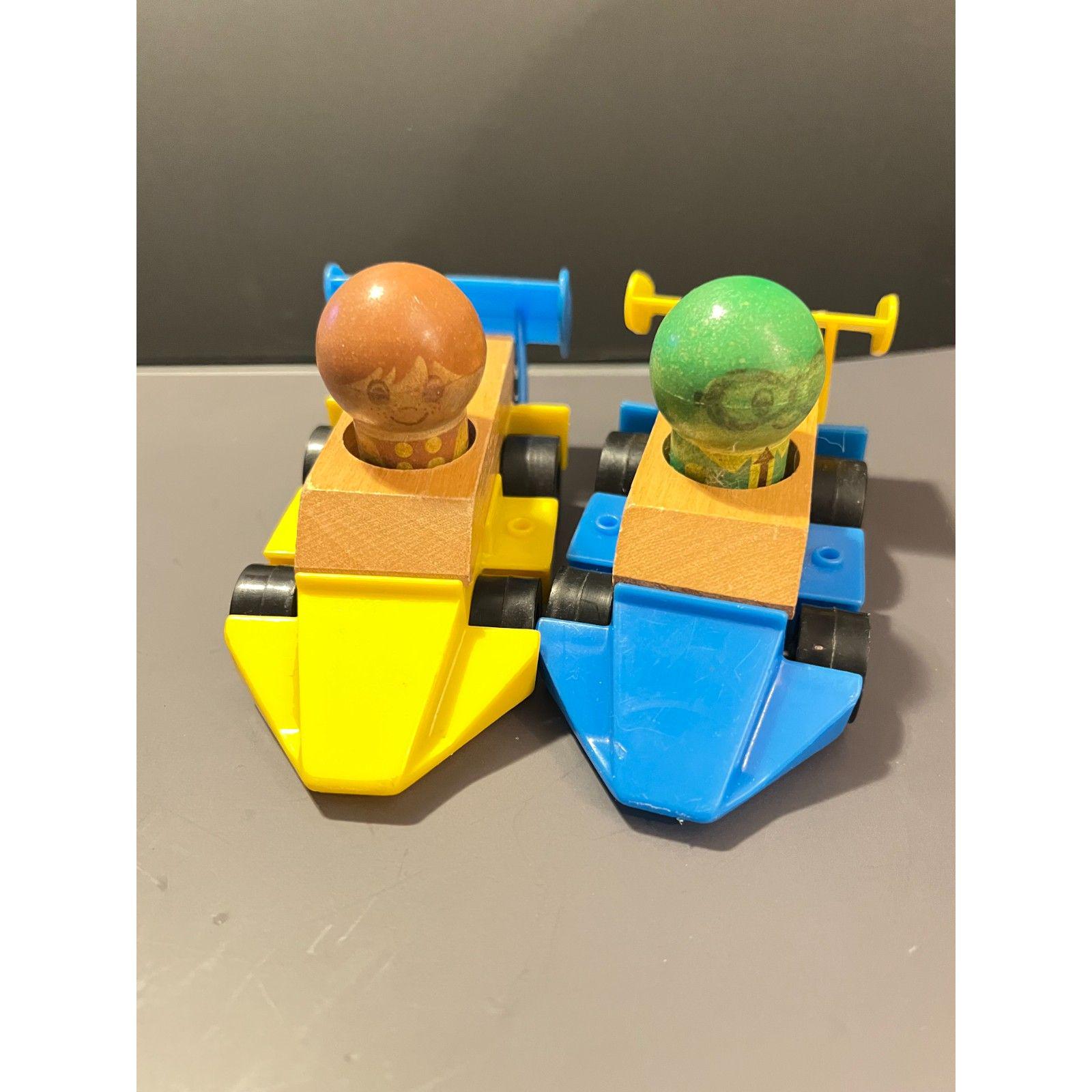 2 Vintage 1974 Mattel Putt Putt Speedway Toy Cars With Wooden People ...