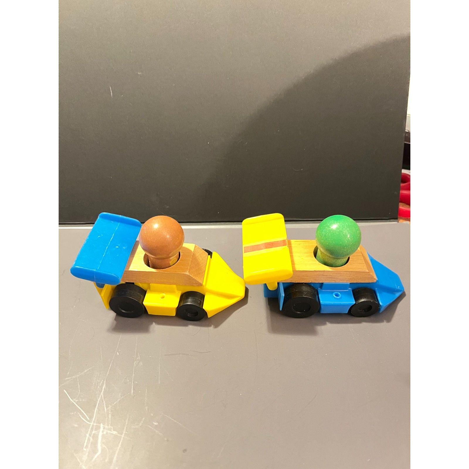 2 Vintage 1974 Mattel Putt Putt Speedway Toy Cars With Wooden People ...