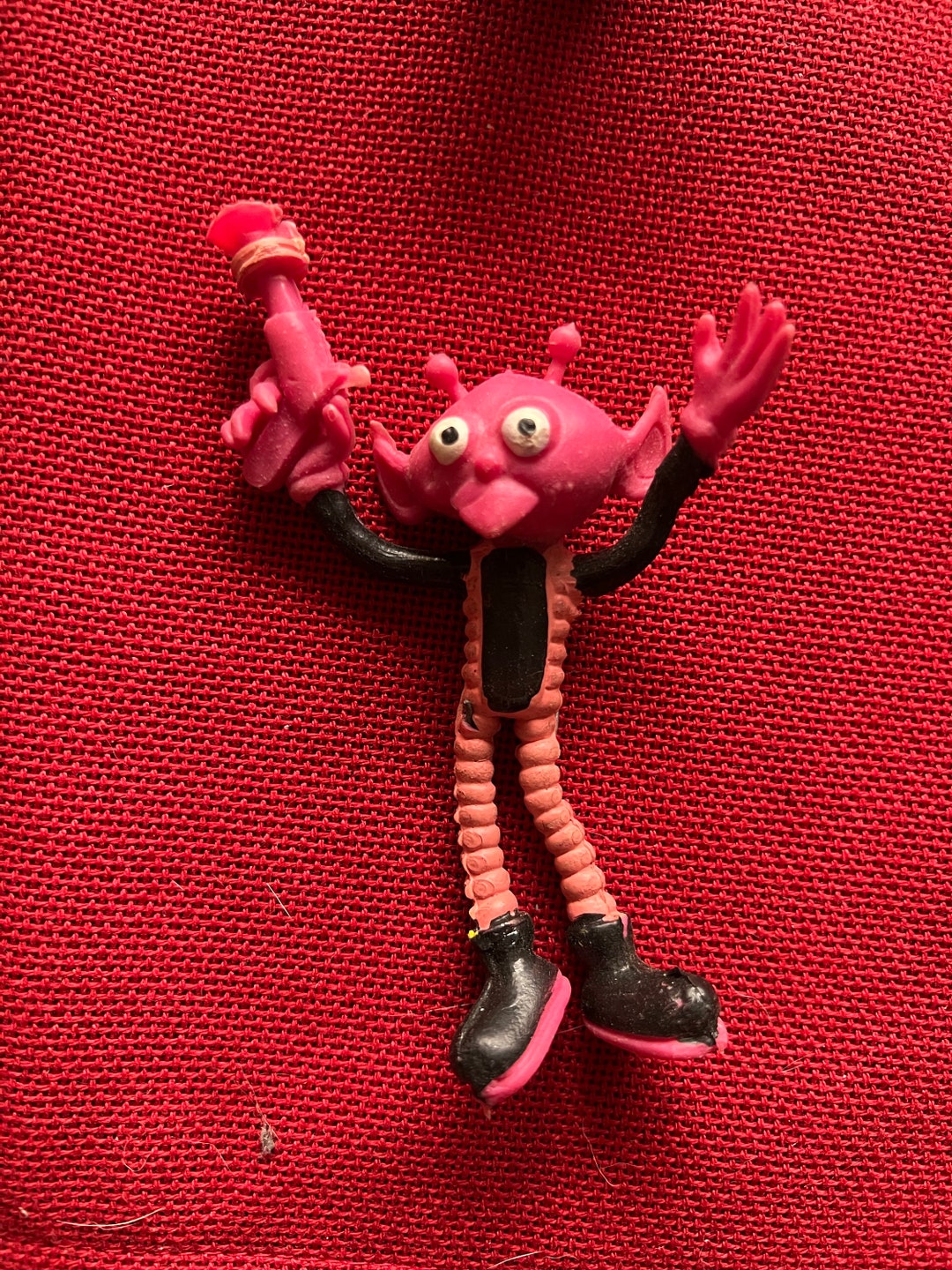 Vintage 1980s Pink Alien Bendy Toy, Own a Martian, Pizza Hut ...