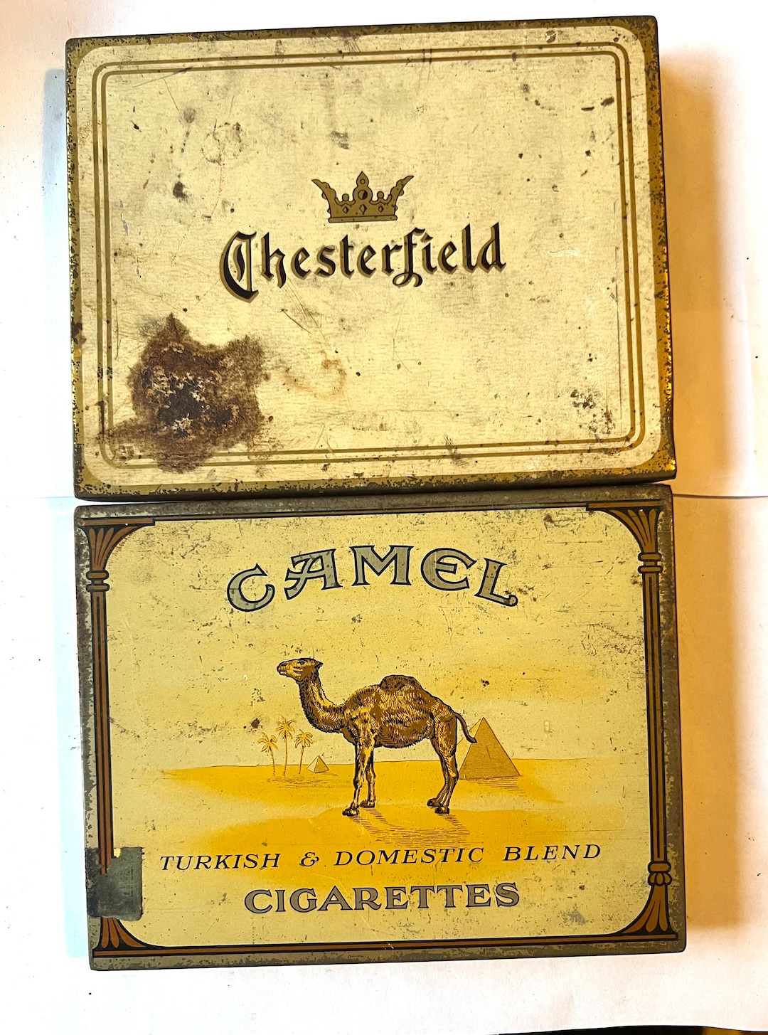 Vintage Circa 1940s Cigarette Tins. RARE Camel Flat Fifty Tin ...