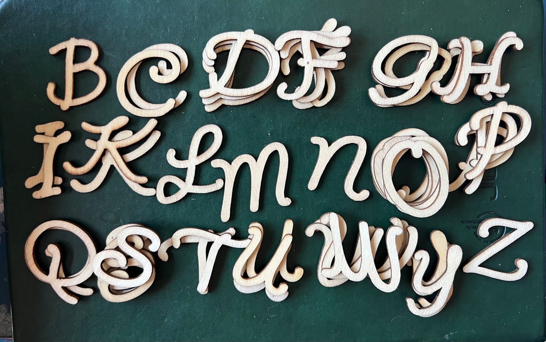 Wooden Cursive Letters Blanks, 1 1/2, Wood Crafts, Signage, Assemblage ...