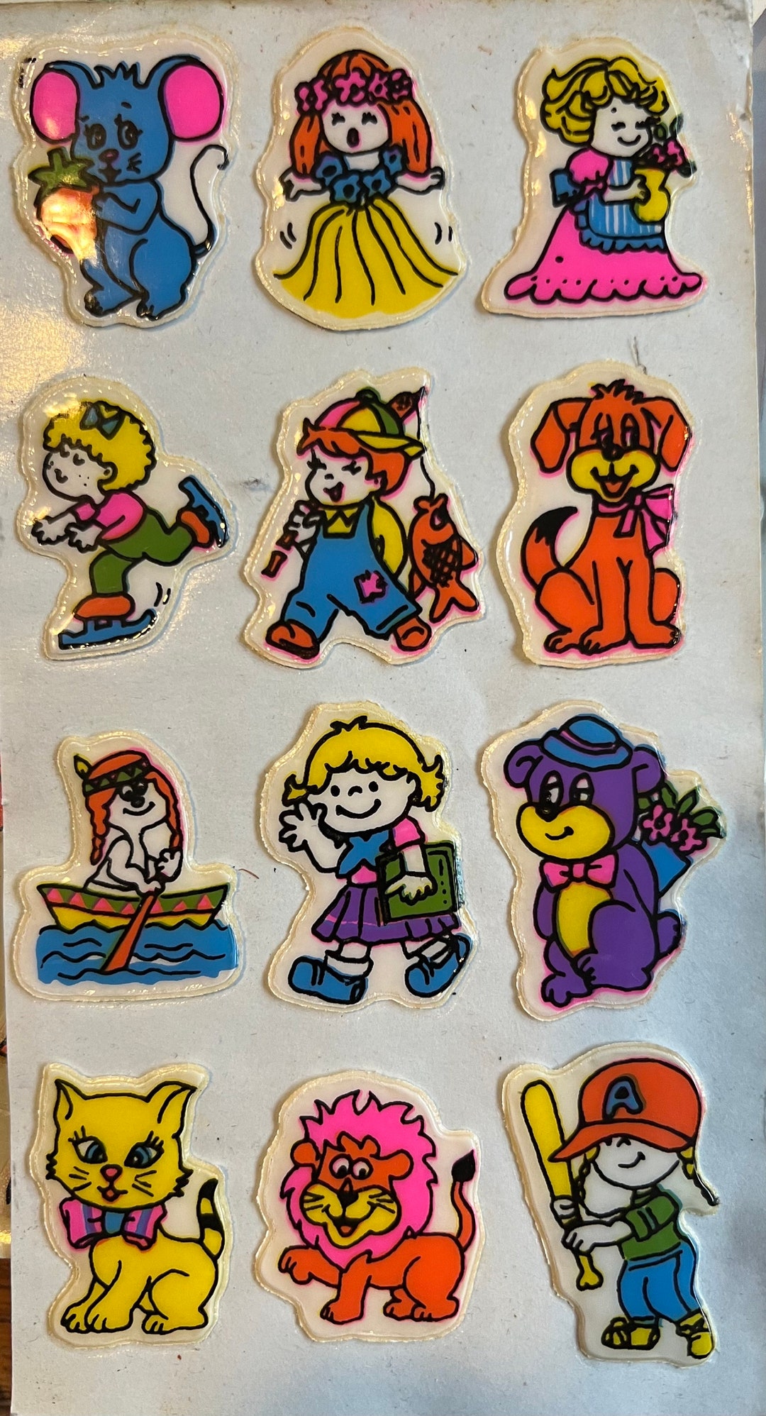 Vintage 1980s Puffy Girl Boy Pet Sticker Sheet - Etsy