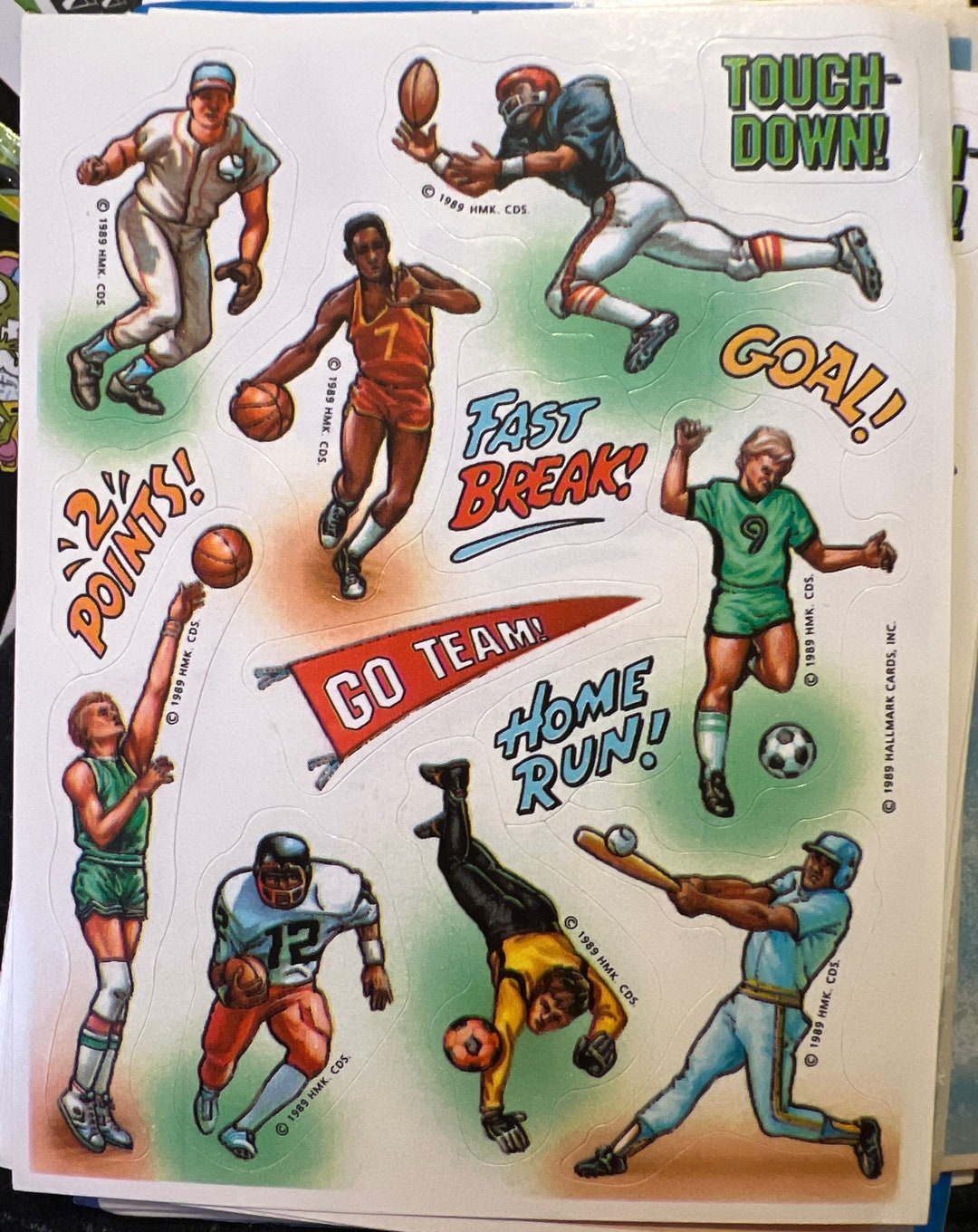 Vintage 1989 Sports Sticker Sheet - Etsy