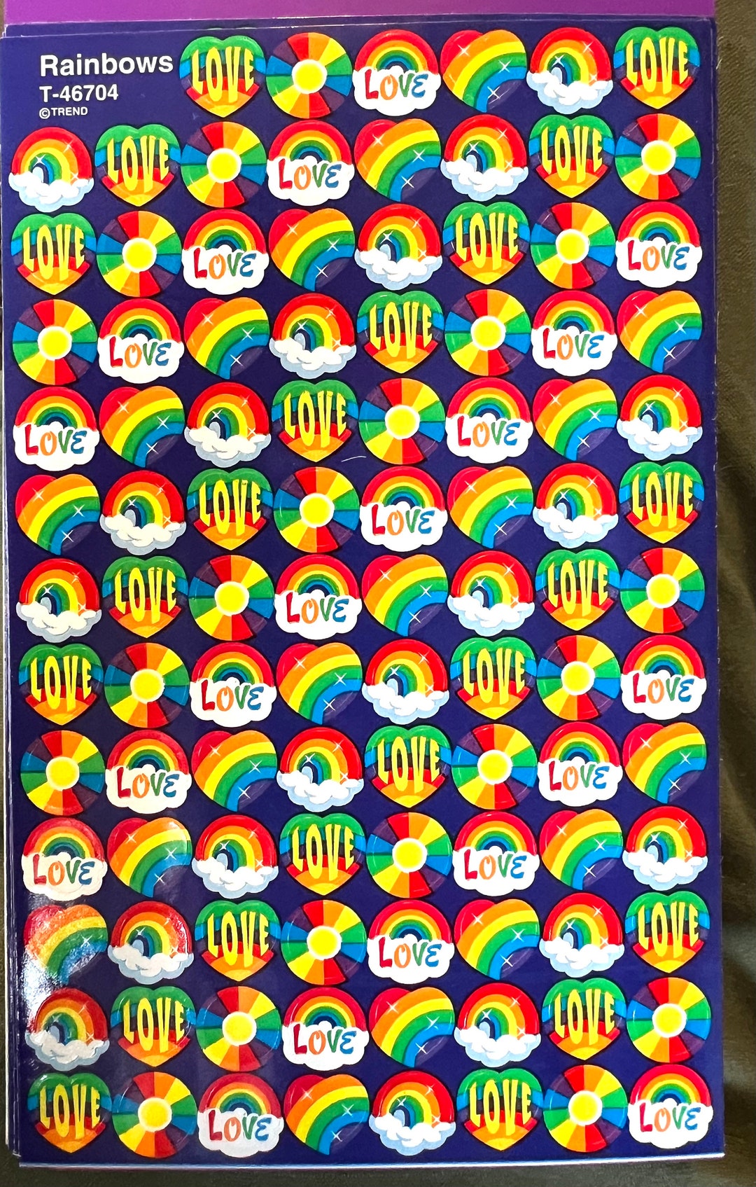 Rainbow Love Heart Sticker Sheets - Etsy