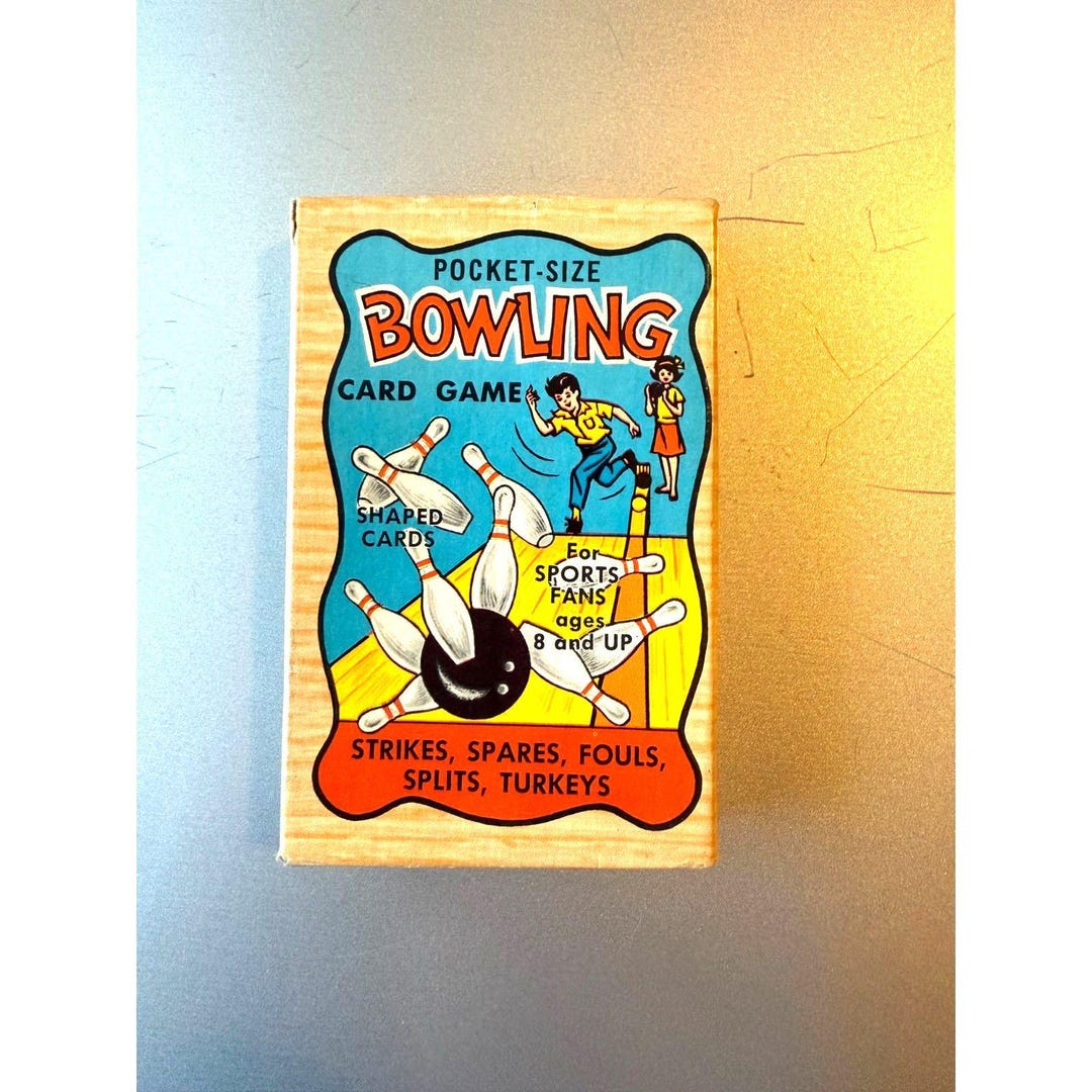 Vintage 1960s Pocket Size Bowling Card Game, Built Rite - Etsy