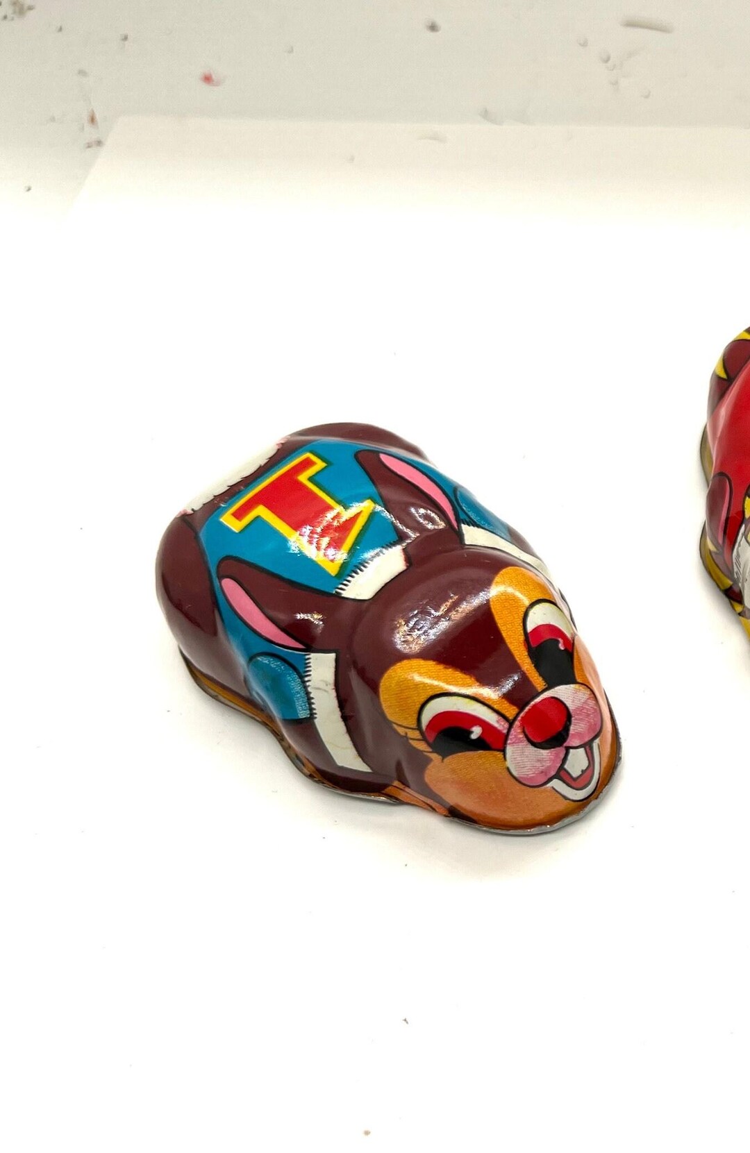 Vintage 1950s Tin Litho Chipmunk, Tiger, or Ladybug, Tin Litho, Made in ...