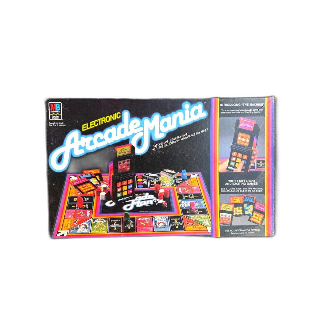Vintage 1983 Electronic Arcade Mania Board Game, Milton Bradley ...