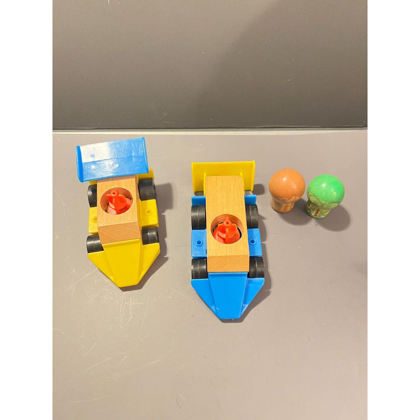 2 Vintage 1974 Mattel Putt Putt Speedway Toy Cars With Wooden People ...