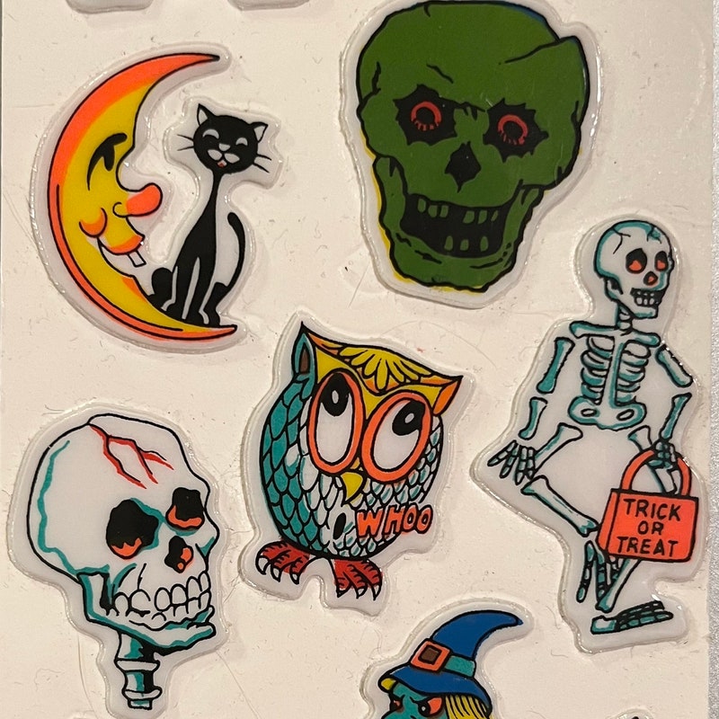 Vintage Halloween Puffy Stickers - Etsy