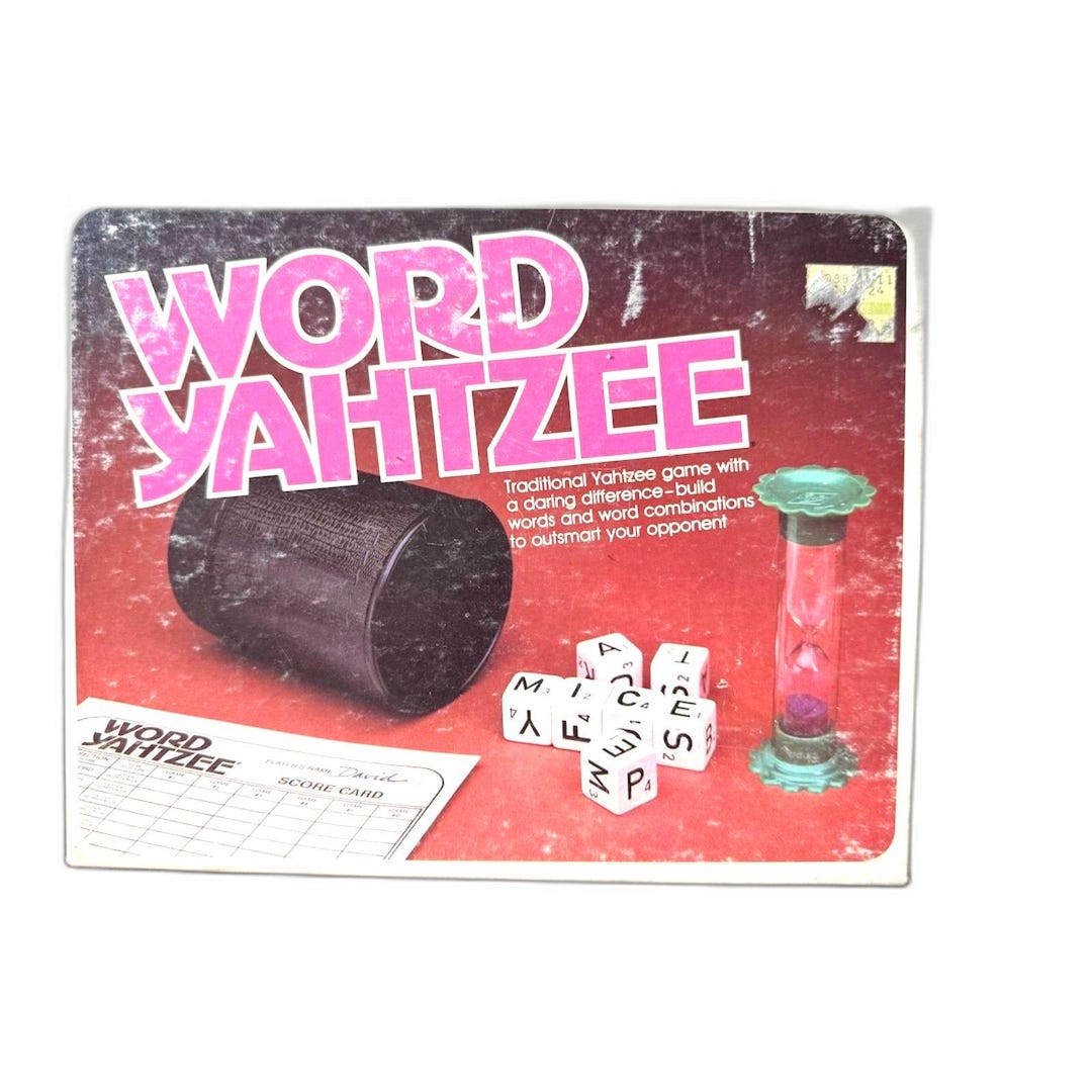 Vintage 1980 Word Yahtzee Game by E. S. Lowe, Complete, Extra Score ...