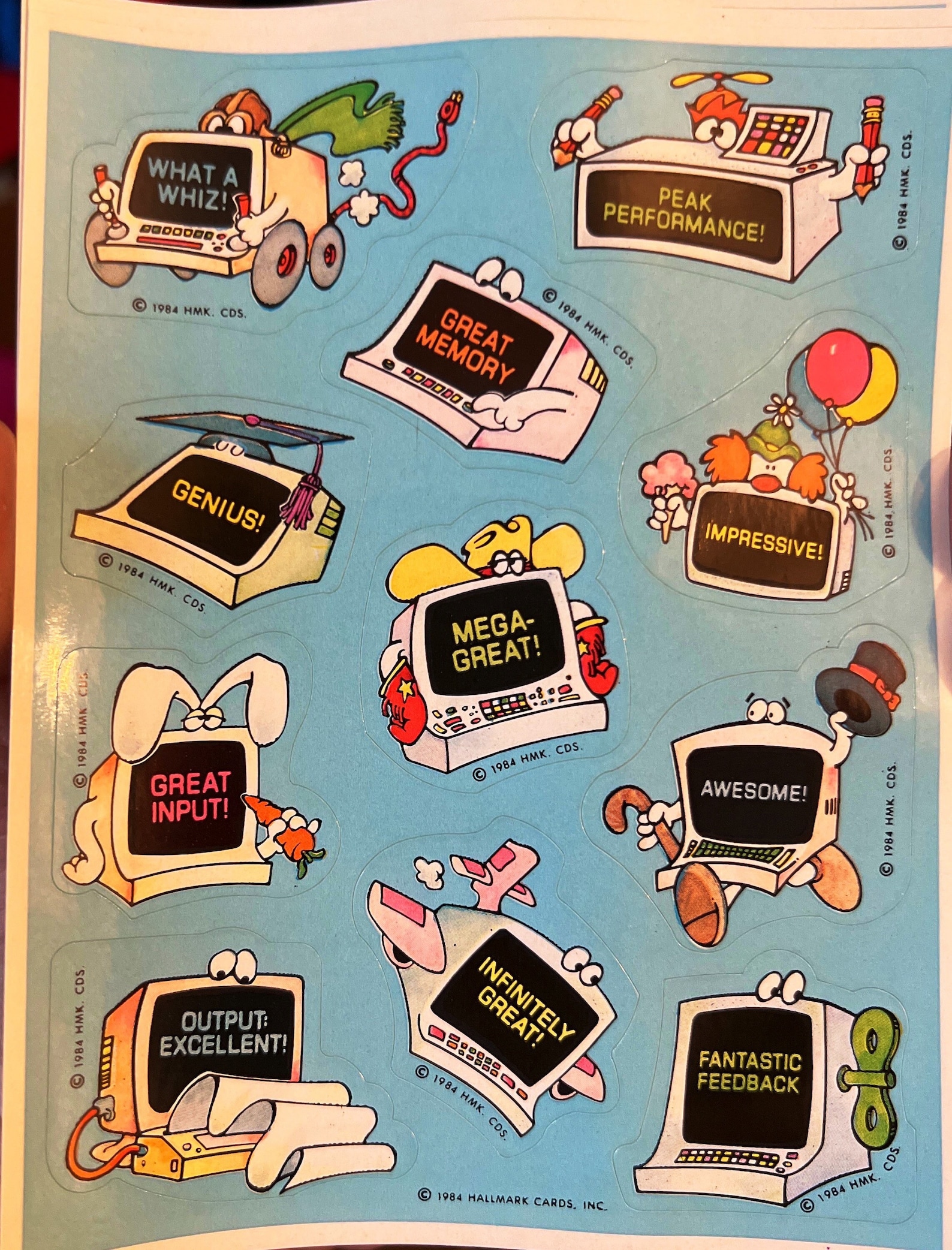 Vintage 1984 Retro Computer Sticker Sheet. Hallmark - Etsy