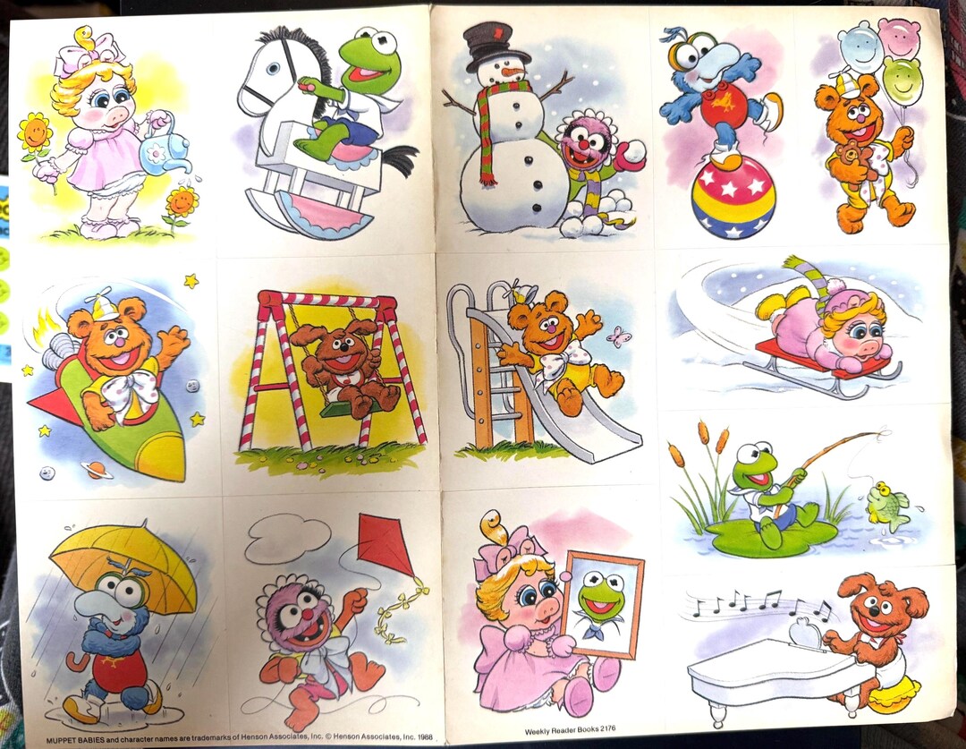 Vintage 1980s Muppet Babies Sticker Sheet, Jim Henson - Etsy