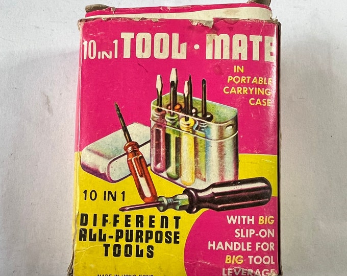 Vintage 1970s 10 in 1 All Purpose Tool Mate Screwdriver Set, Made in ...