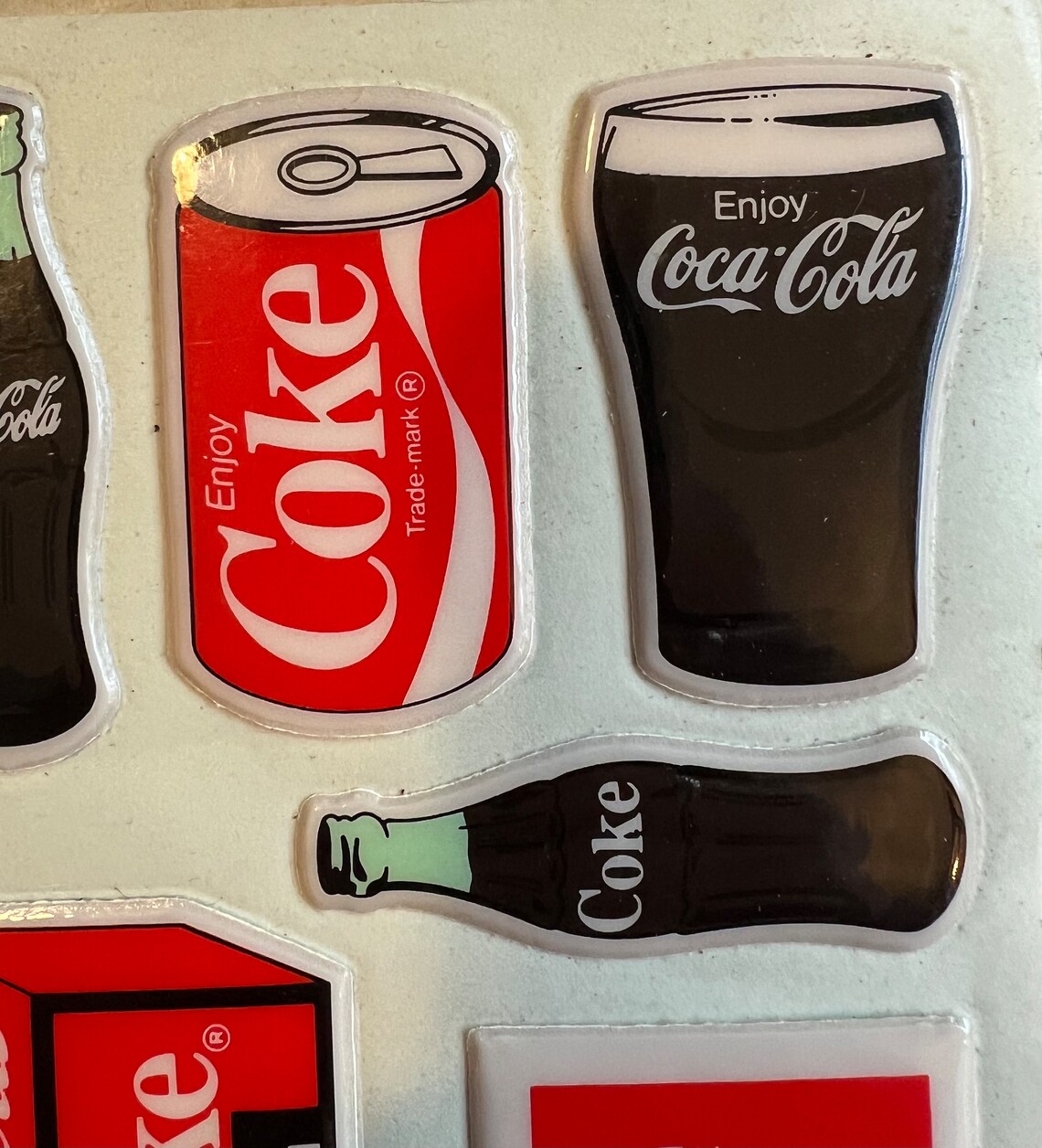Vintage 1980s Coke Coca-cola Puffy Sticker Sheet - Etsy