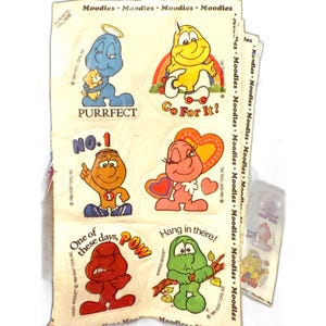 Vintage 1980s Moodies Stickers Sheet; Your Choice - Etsy
