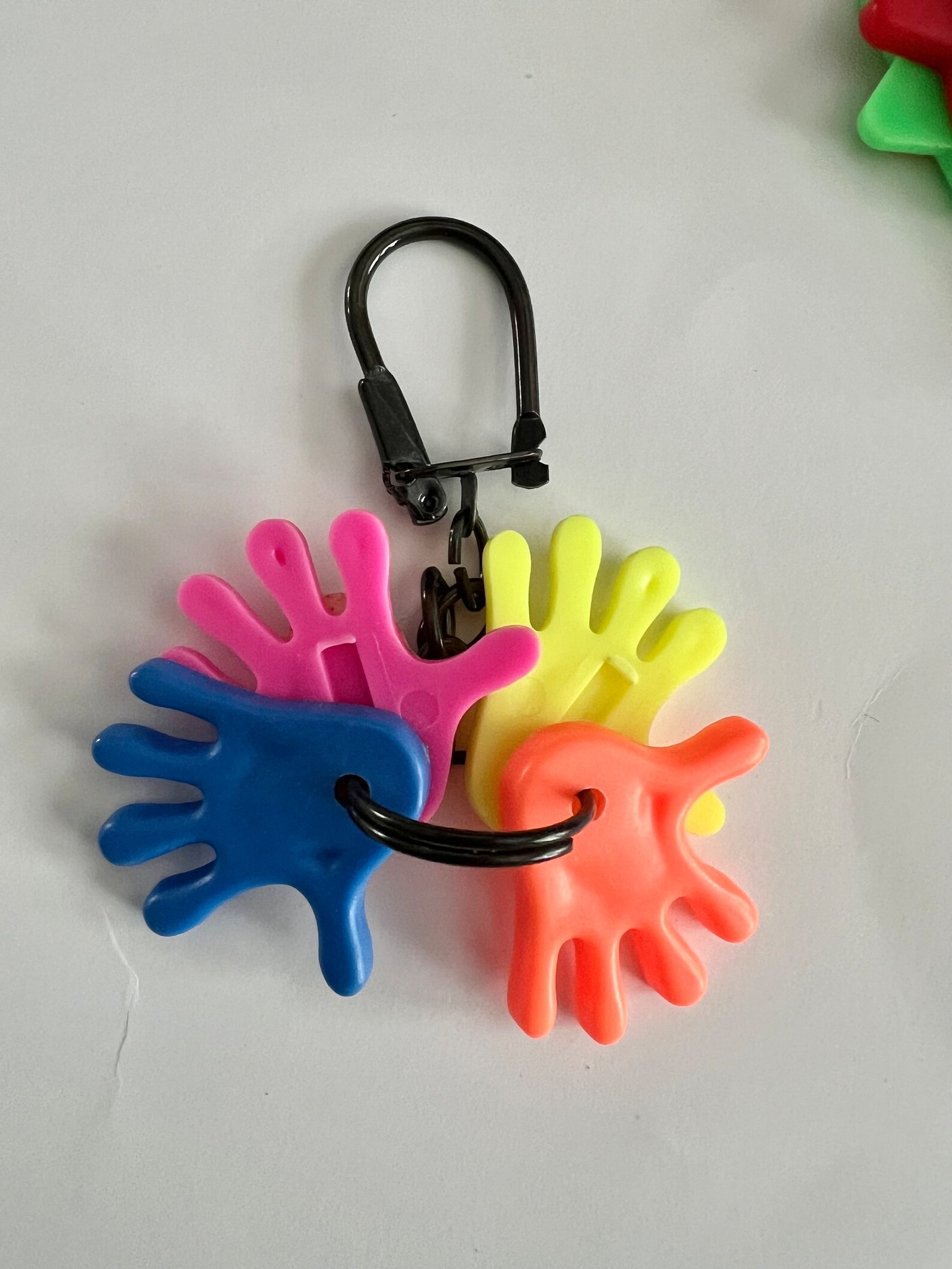 Vintage 1980s Kitschy Keychains, Hands, Stars, Teddybears, Plastic ...