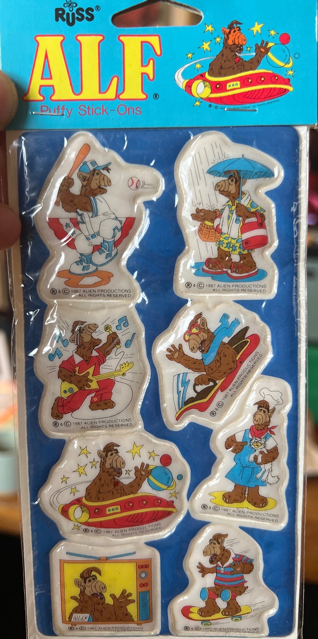 Vintage 1987 Alf Puffy Sticker Pack. Russ Bertie & Co - Etsy