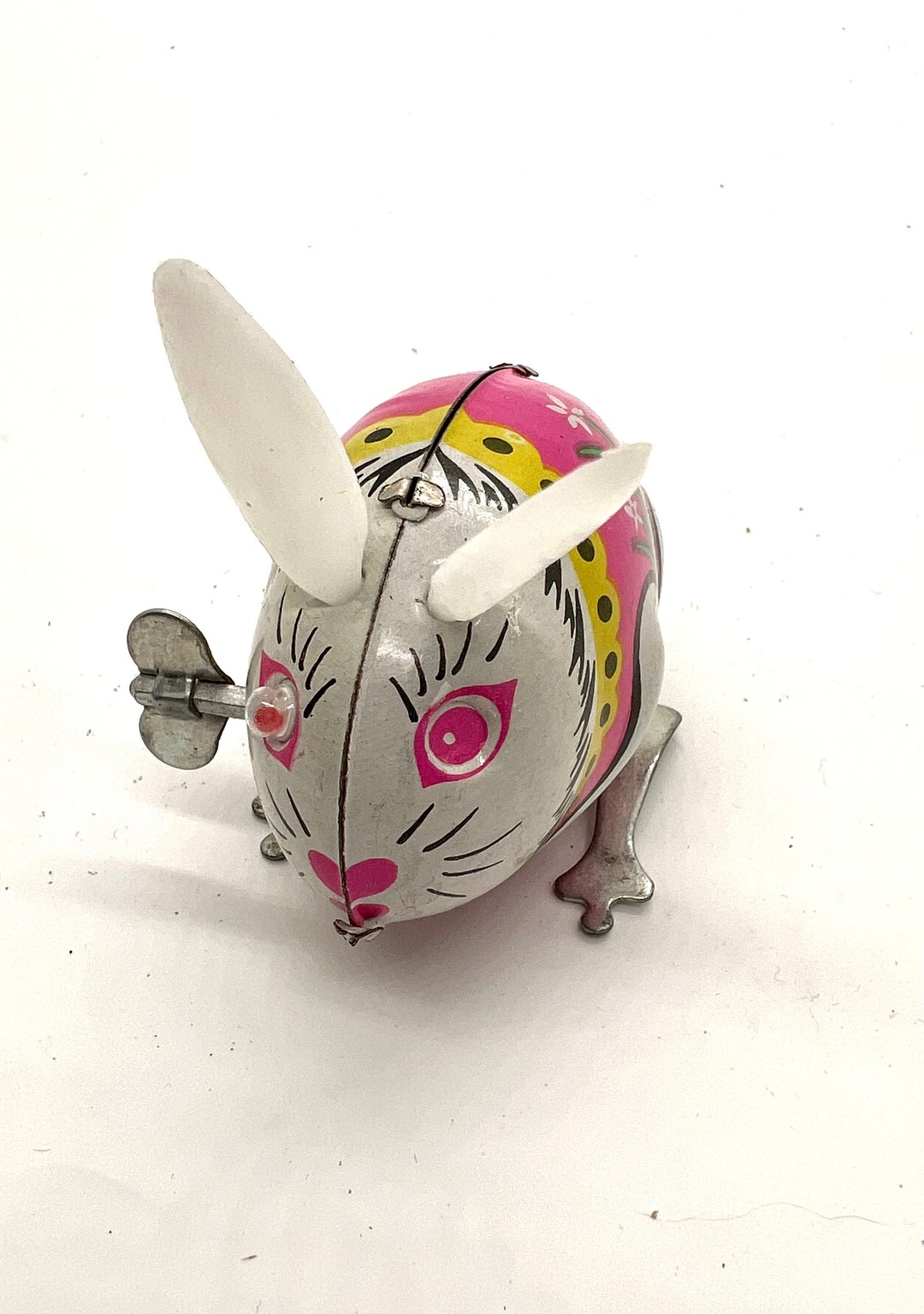 Vintage Wind up Tin Jumping Rabbit Toy. Lithograph. Clockwork. Hong ...
