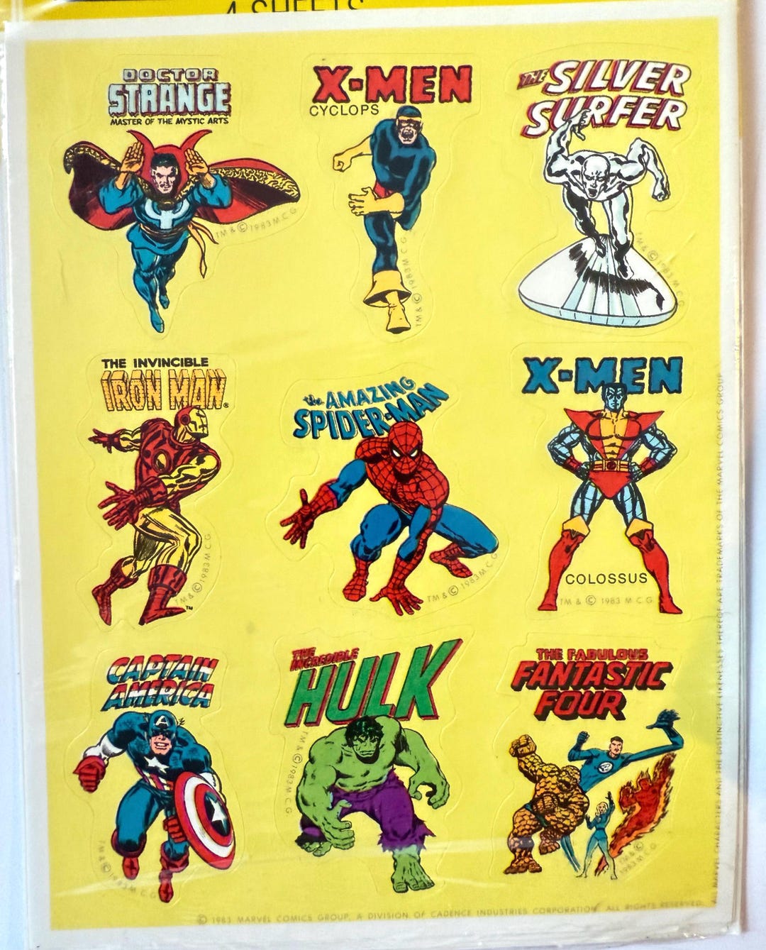 Vintage 1980s Marvel Superheroes Stickers, X-men, Spiderman, Hulk Iron ...