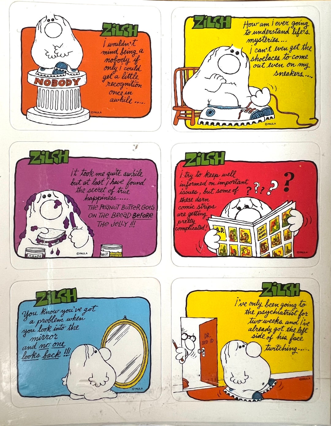 Vintage Zilch Paula Sticker Sheets - Etsy
