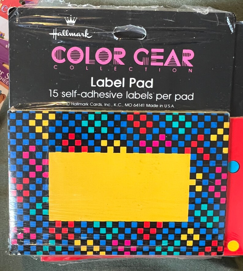 Vintage 1980s Hallmark Color Gear Label Pads. NIP. Take Your - Etsy