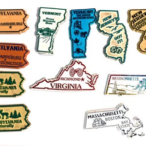 Vintage 1970s State Magnets: Your Choice (one of 3 Listings. More ...