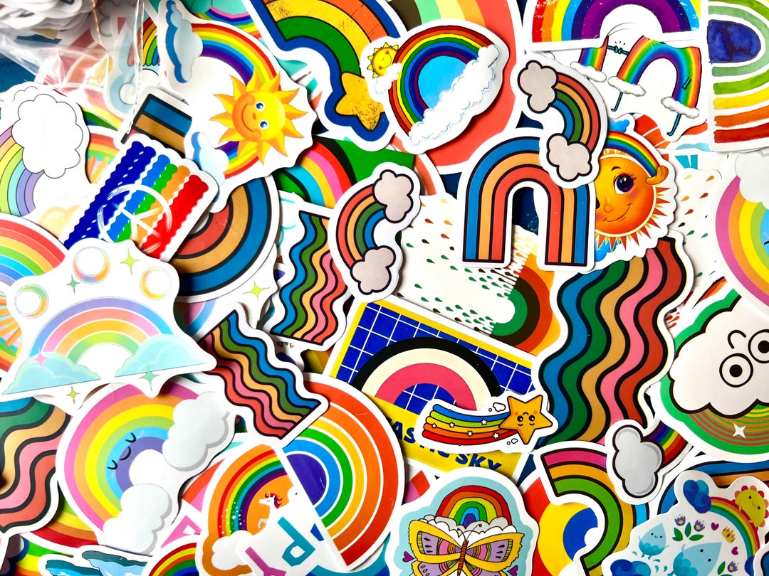 25 Rainbow Stickers for Your Water Bottle, Laptop, Locker, or Anywhere ...