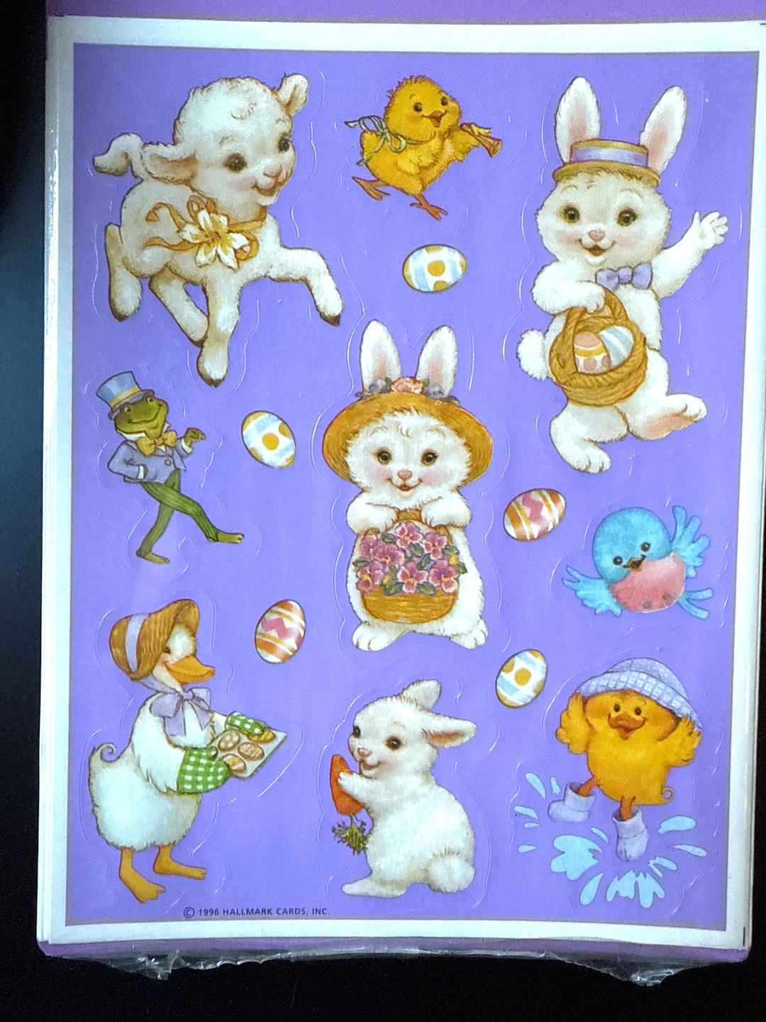Vintage 1996 Easter Bunny Animals Sticker Sheet, Hallmark - Etsy