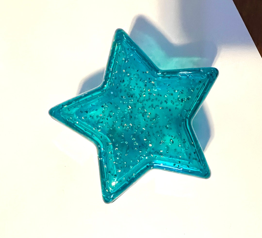 Vintage 1986 Hallmark Blue Sparkly Glitter Star Container, Christmas ...