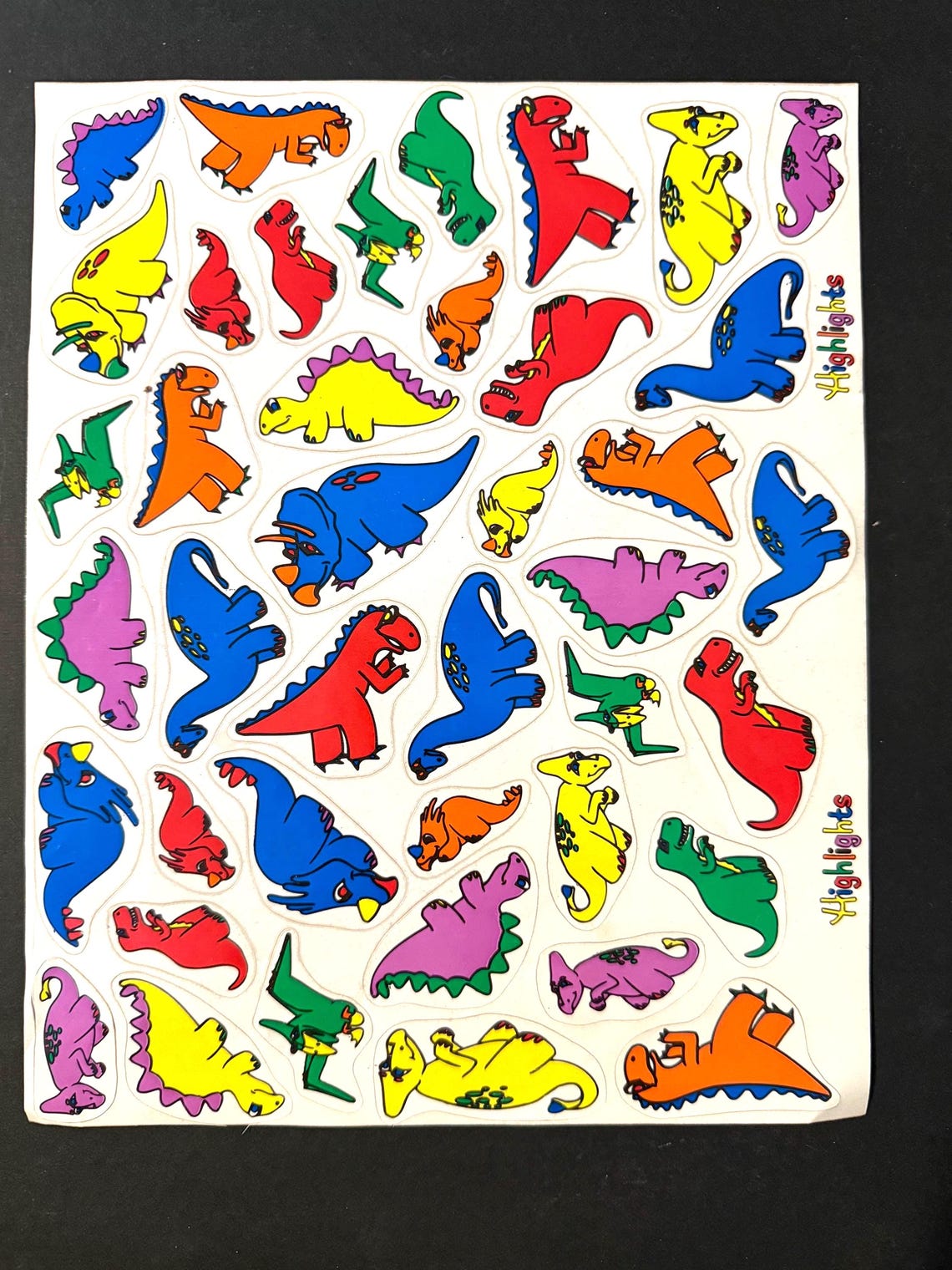 Vintage 1990s Highlights Magazine Dinosaur Sticker Sheet - Etsy