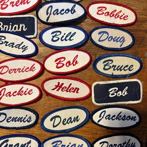 Vintage 1970s Name Patches, Oval, Fabric - Etsy