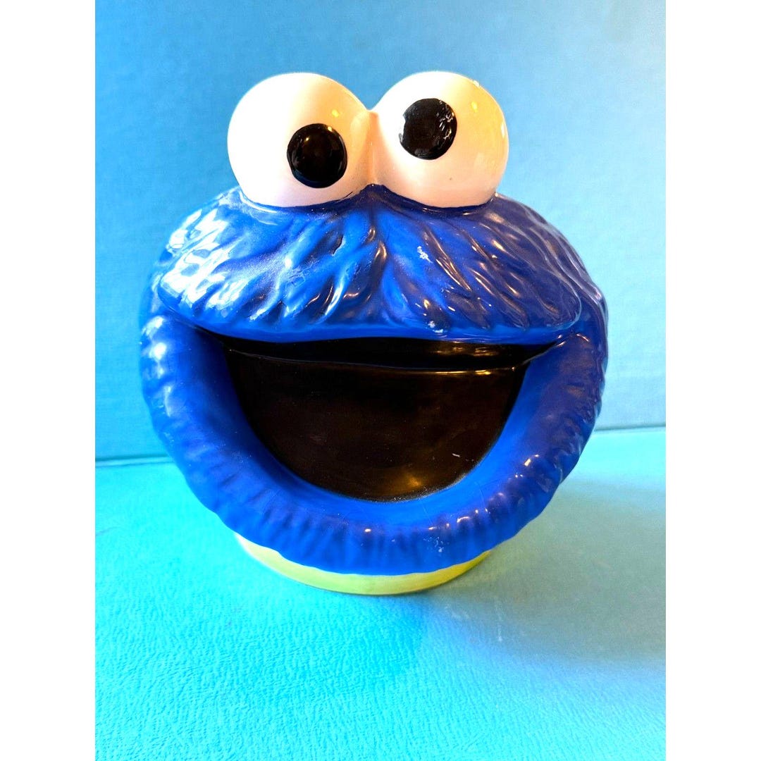Vintage Ceramic Cookie Monster Sesame Street Planter - Etsy