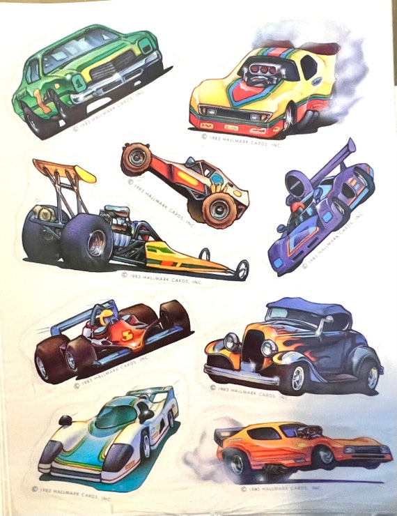 Vintage Race Car Sticker Sheets. Vintage Hallmark. 1983 - Etsy