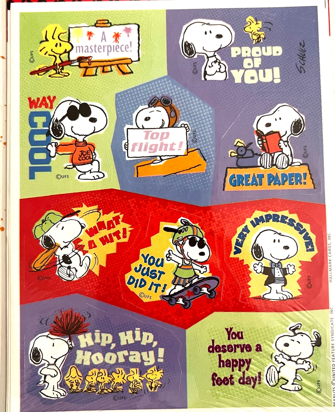 Vintage 1980s Peanuts Snoopy Good Job Achievement Sticker Sheet ...