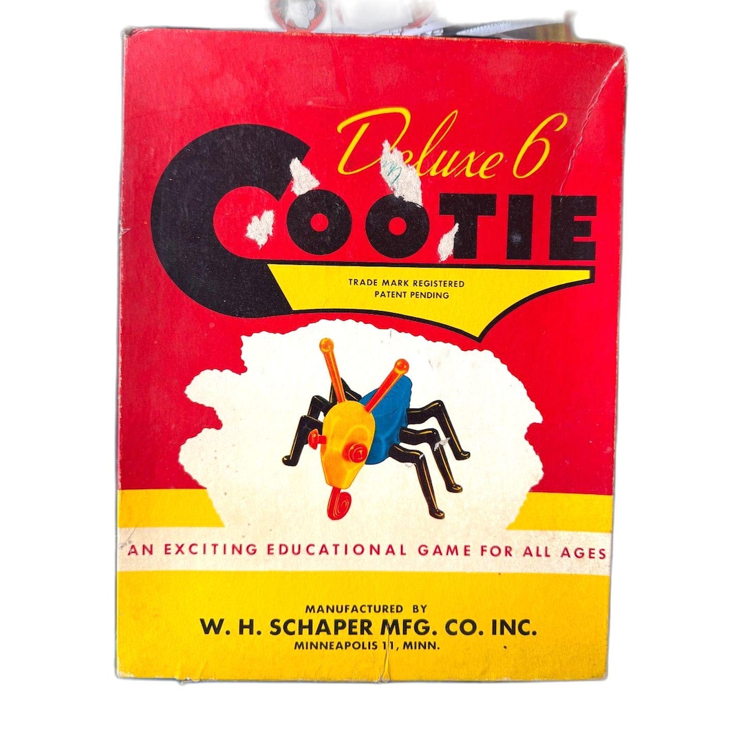 Vintage 1940s Cootie Game, WH Schaper Mfg, Bugs, Insects, Family Game ...