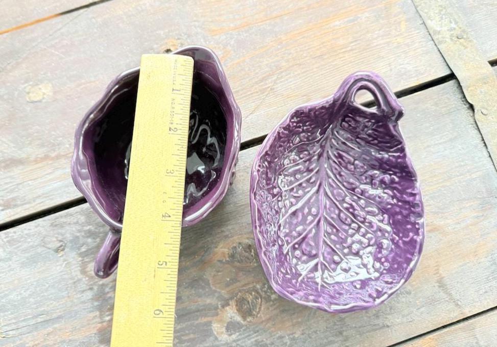Vintage Majolica Purple Cabbage Ceramic Creamer and Dish by Neto ...
