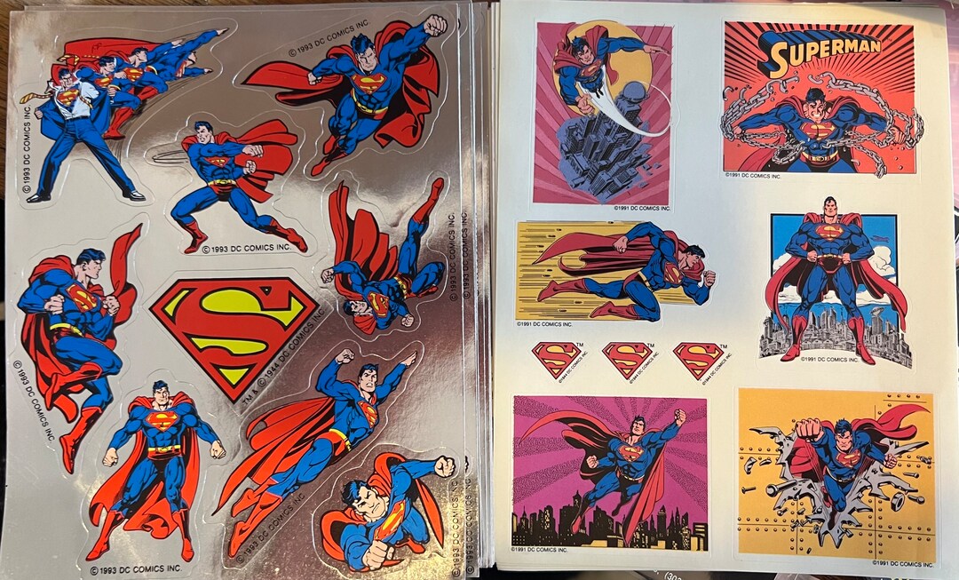 Vintage 1990s Superman Sticker Sheets, DC Comics Hallmark; Choose One ...